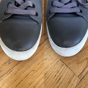 J Slides | Shoes | J Slide Gray Leather Platform Sneaker | Poshmark